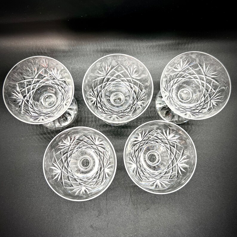 Vintage Cut Crystal Port Glasses 5 Short Stemmed Cordial - Etsy