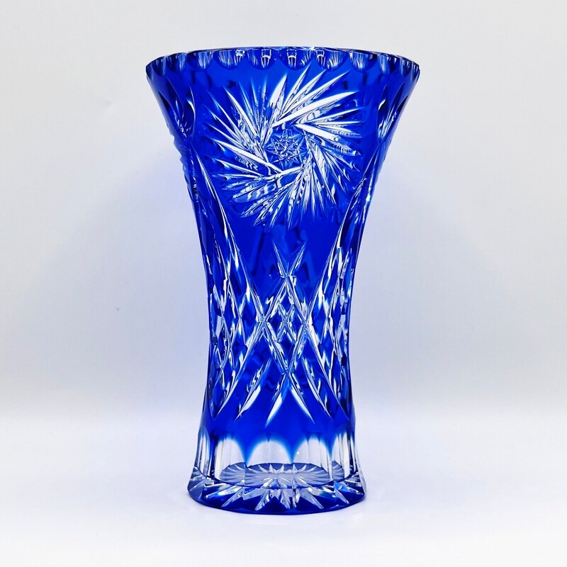 Cobalt Blue Crystal Vase - Etsy