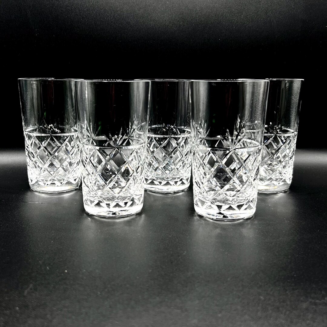 Vintage Tall Cut Crystal Glass Tumblers, Cocktail Mixer Glasses, Water ...