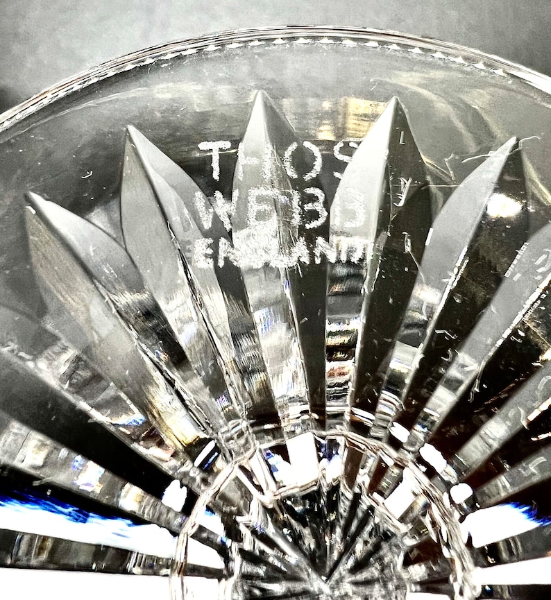 Thomas Webb Crystal Wine Glasses, 2 Vintage Webb Wellington Pattern ...