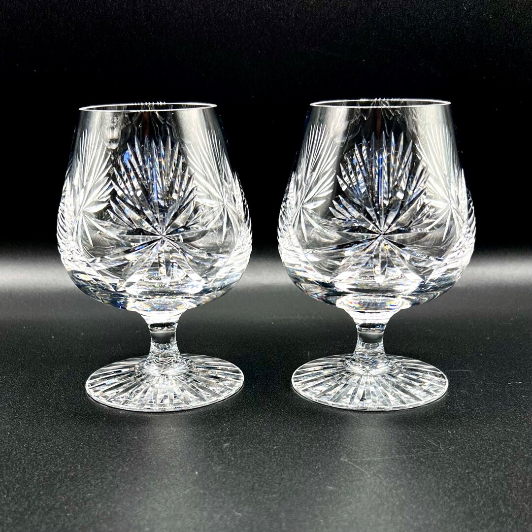 Vintage Edinburgh Crystal Cognac Glasses Star of Edinburgh Pattern - Etsy