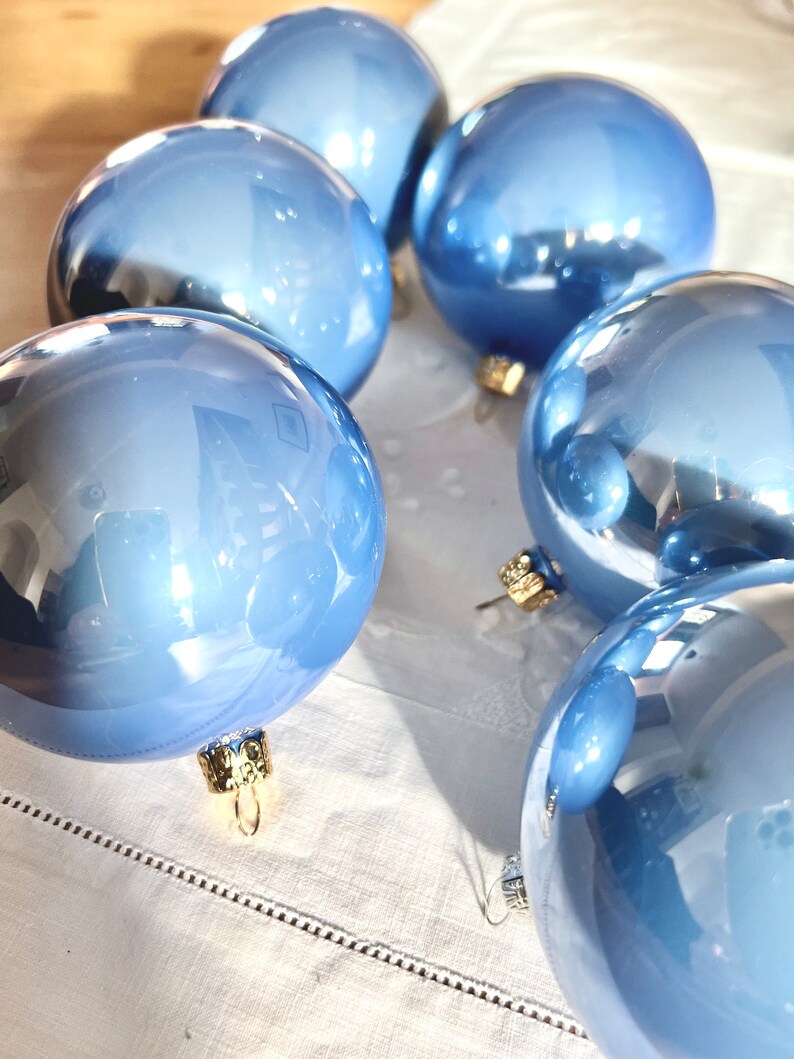Six Vintage Big Blueberry Christmas Baubles, Christmas Tree Ornament ...