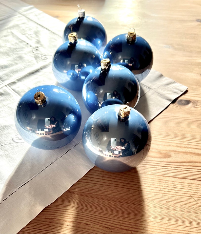 Six Vintage Big Blueberry Christmas Baubles, Christmas Tree Ornament ...