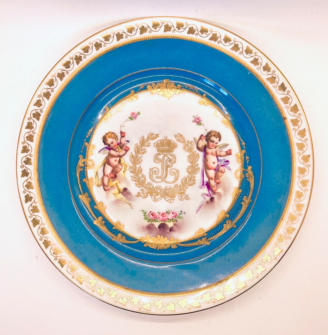 ANTIQUE SEVRES PORCELAIN Plate King Louis Philippe Sevres Chateau Des ...