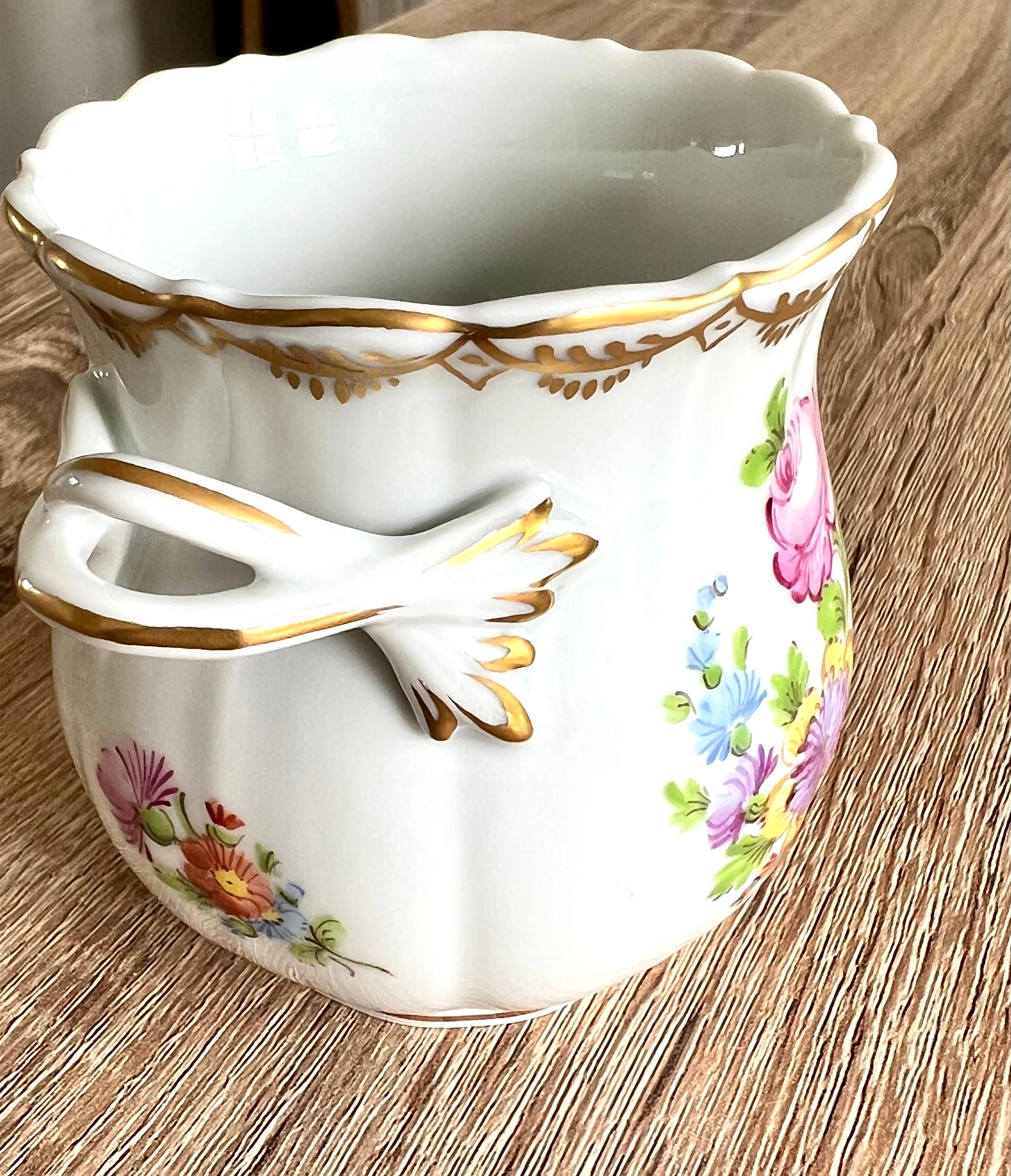 DRESDEN CACHE POT | Dresden Porcelain Small Cache Pot, Antique ...