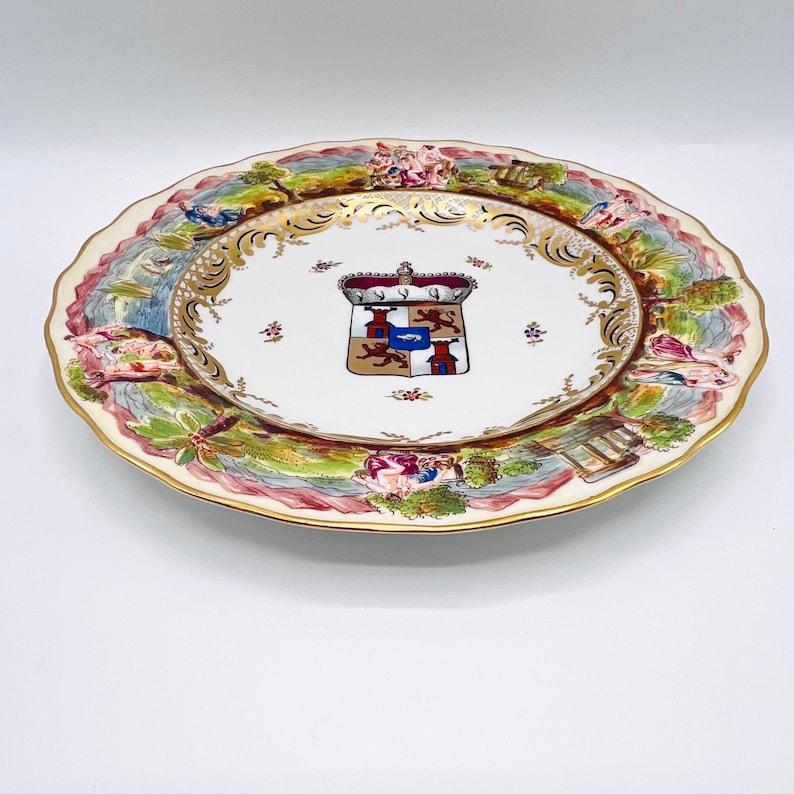 Antique Capodimonte Plate, Naples Style Italian Handpainted Porcelain ...