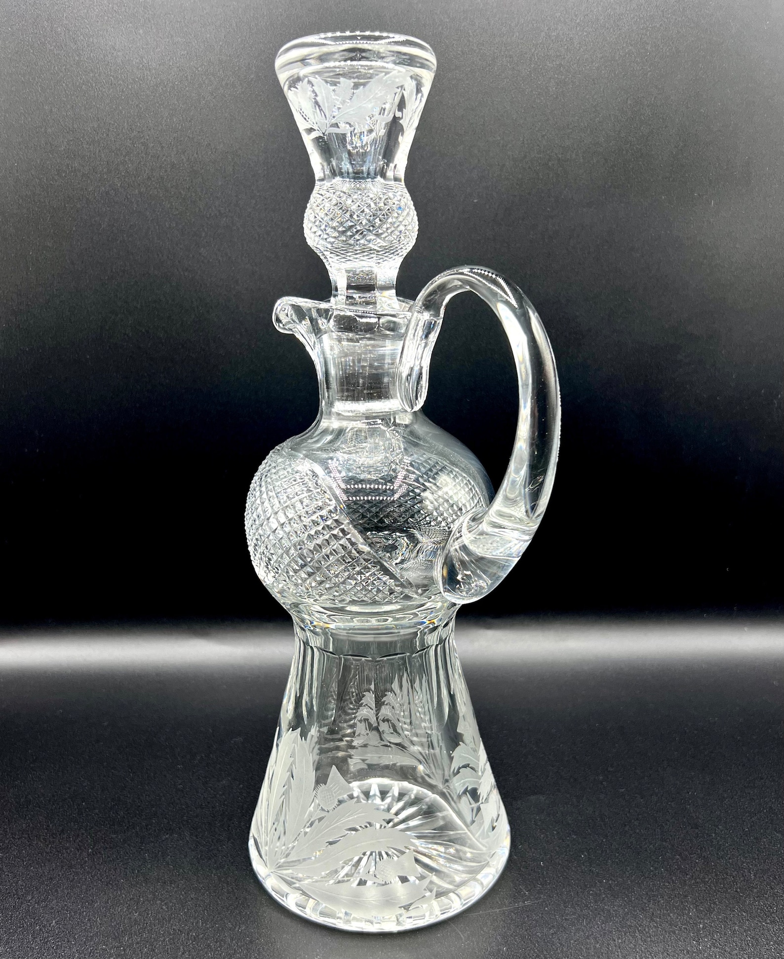 Vintage EDINBURGH CRYSTAL EWER, Decanter Thistle Pattern and Shaped Jug ...