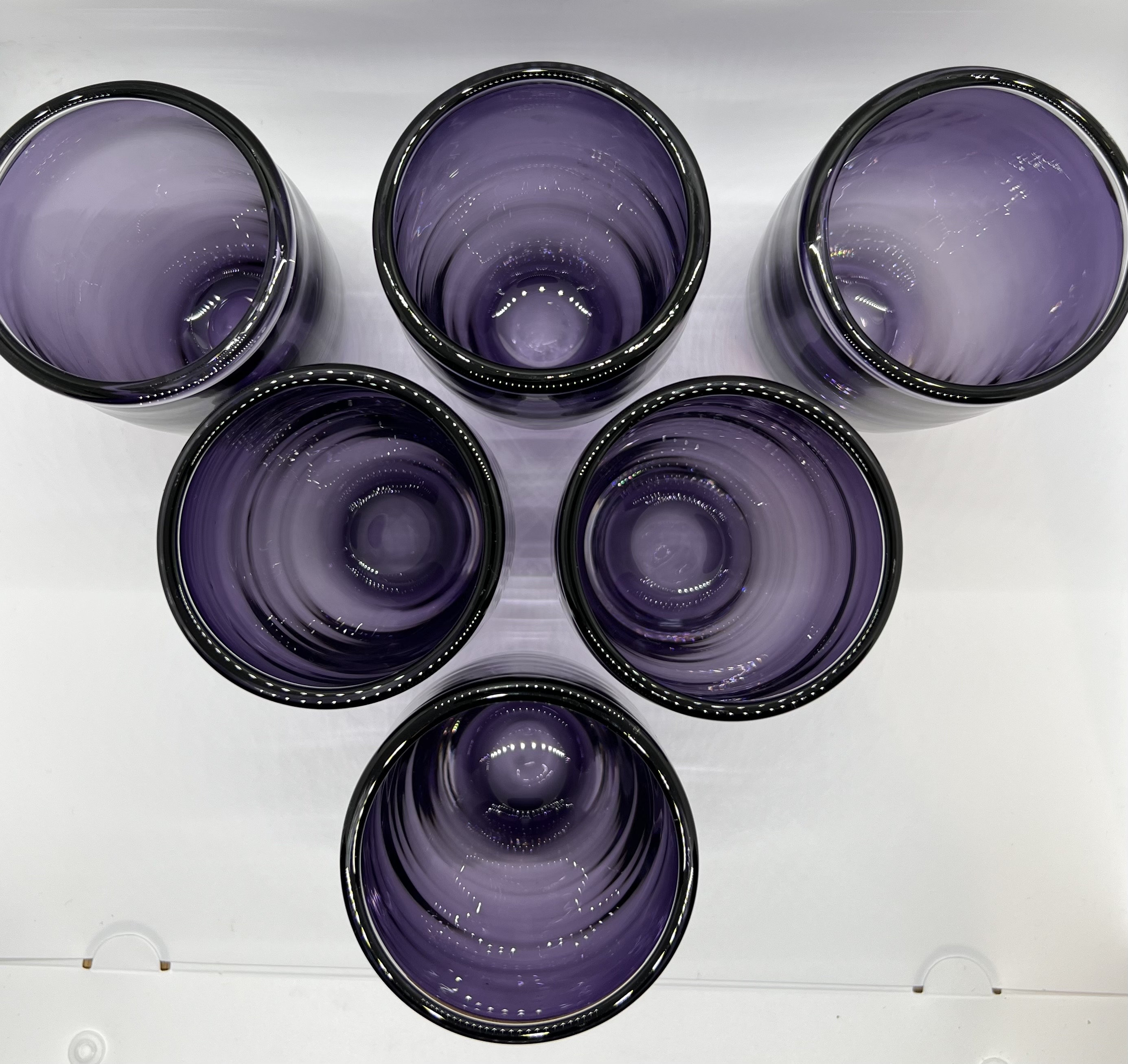 HANDBLOWN GLASS TUMBLERS | Large Purple Glass Water Tumbler | Handblown ...