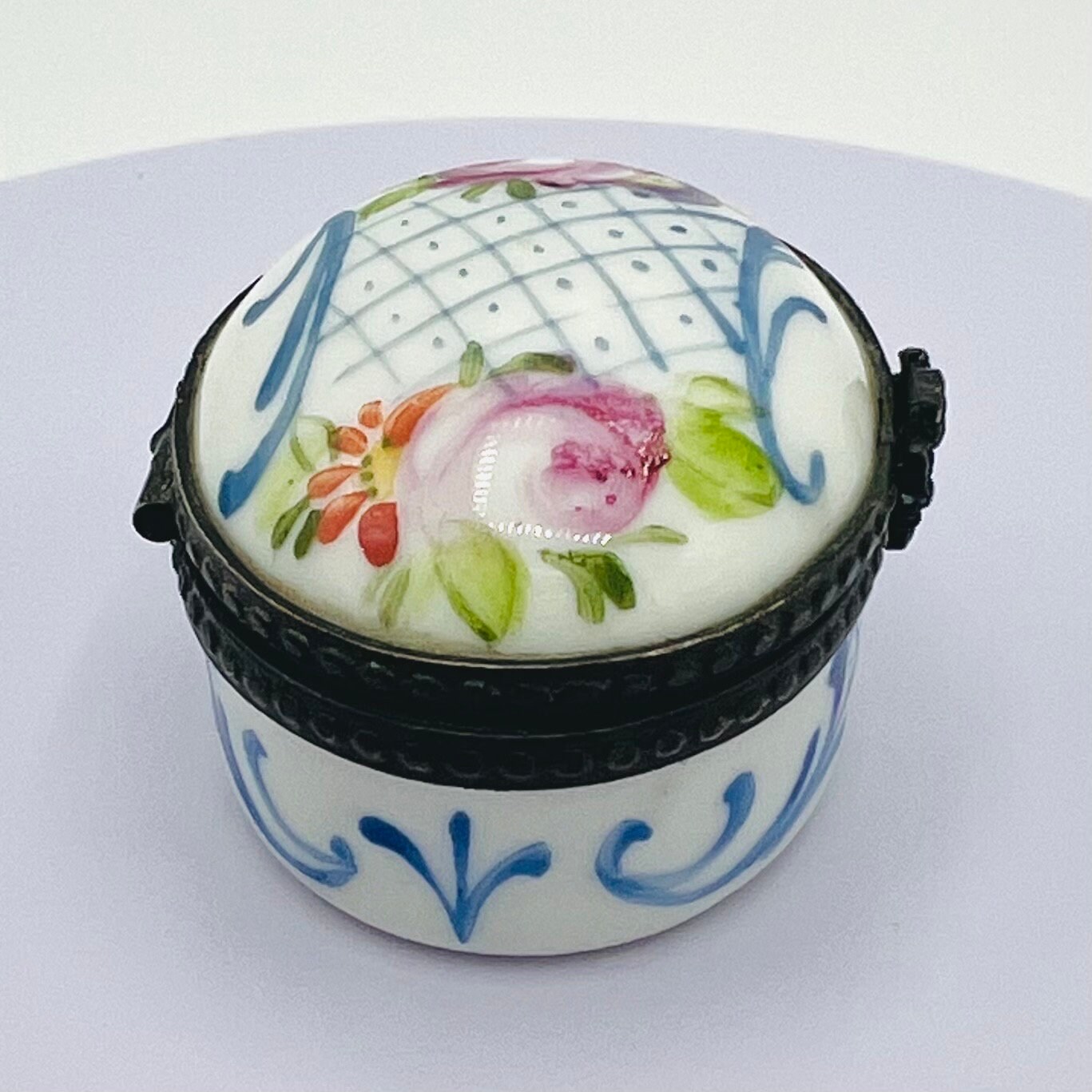 Vintage Limoges Porcelain Pill Box: French Handpainted Floral Trinket ...