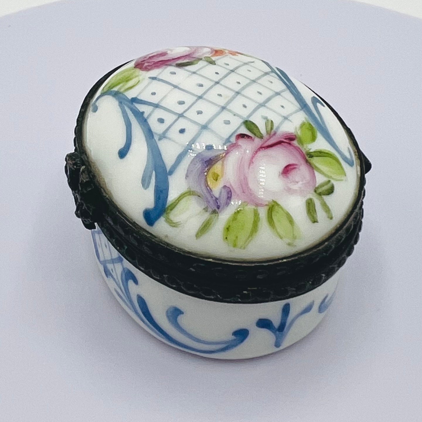 Vintage Limoges Porcelain Pill Box: French Handpainted Floral Trinket ...