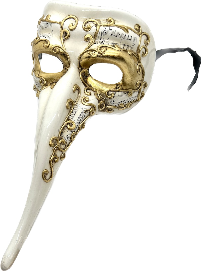 Vintage Venetian Long Nose Mask: Handpainted Casanova Masquerade - Etsy