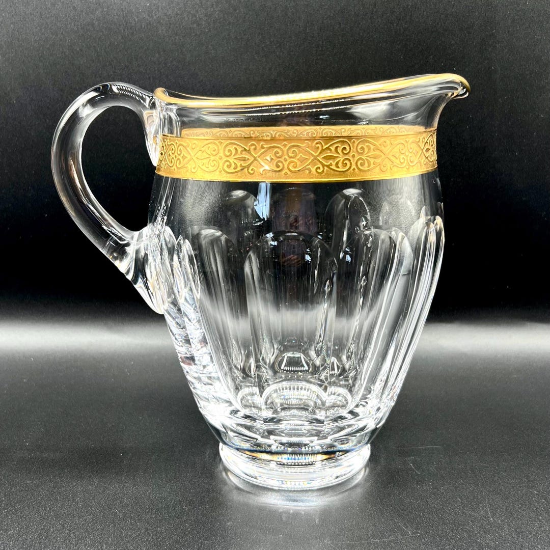 Moser Lady Hamilton Crystal Jug, 24k Gold Decor, Large 1.5L Water ...