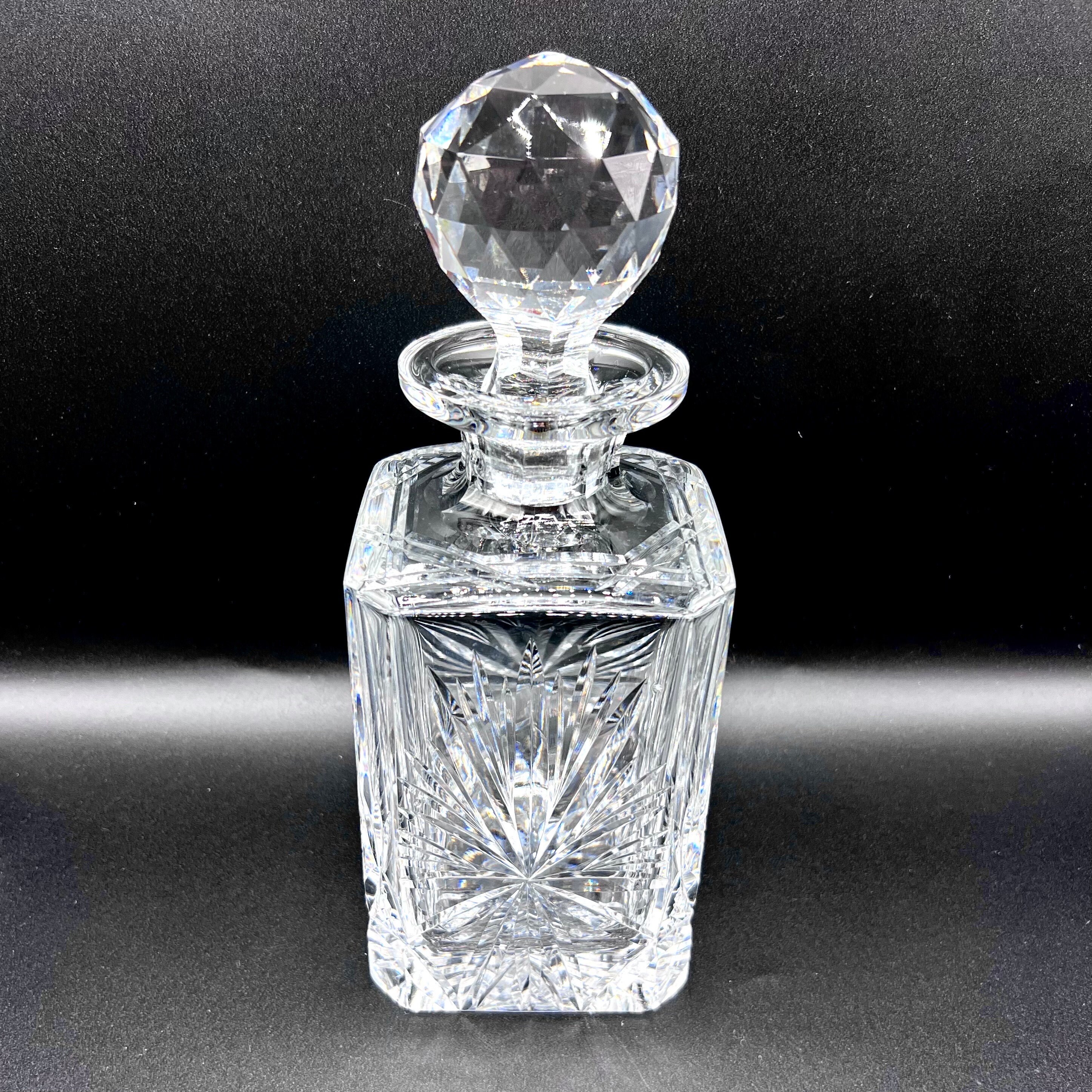 Vintage Cut CRYSTAL Square Decanter, Star of Edinburgh Pattern. Heavy ...
