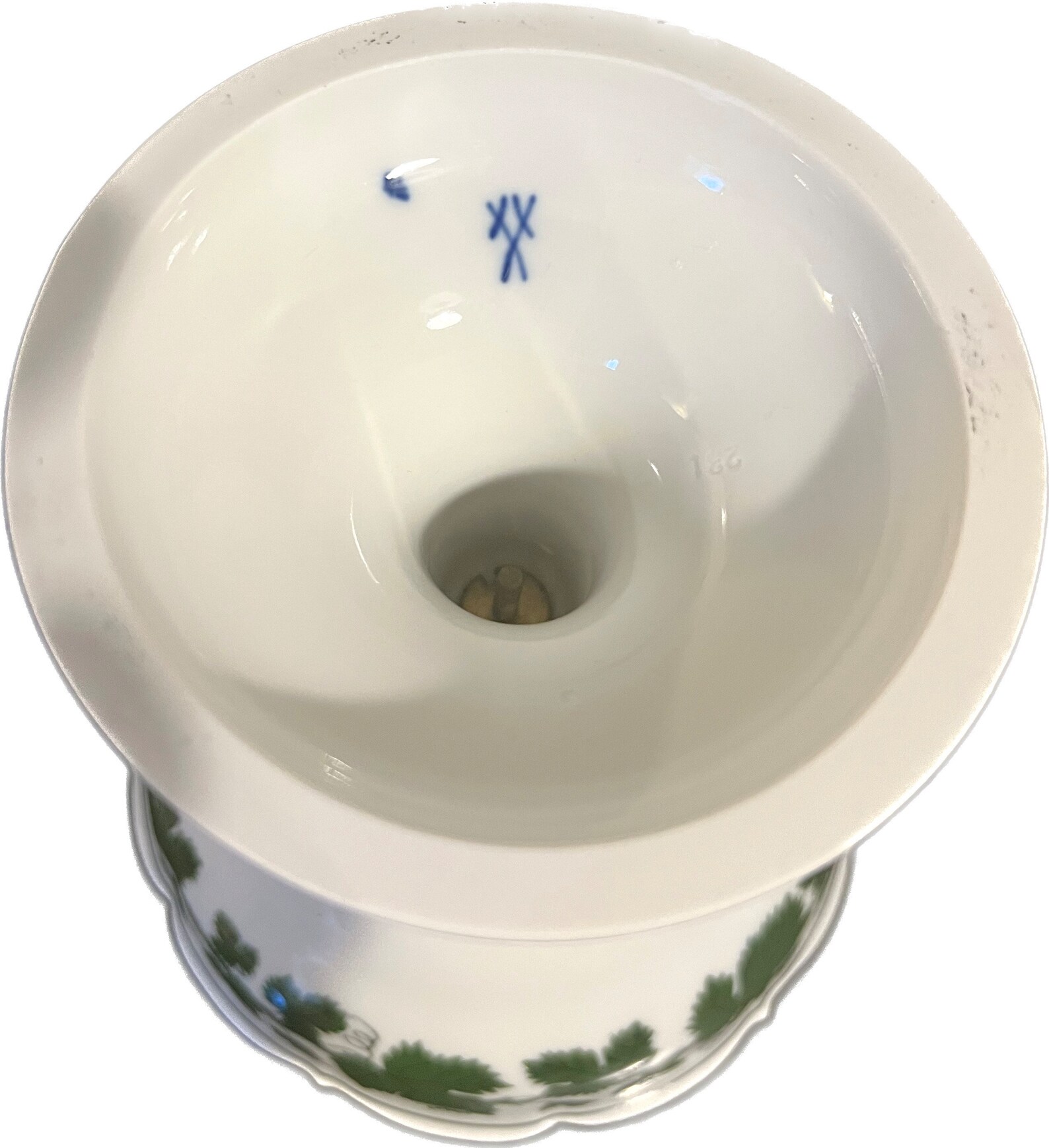 ANTIQUE MEISSEN Green Ivy Footed Tazza 4 Cake Plates Meissen Dinnerware ...