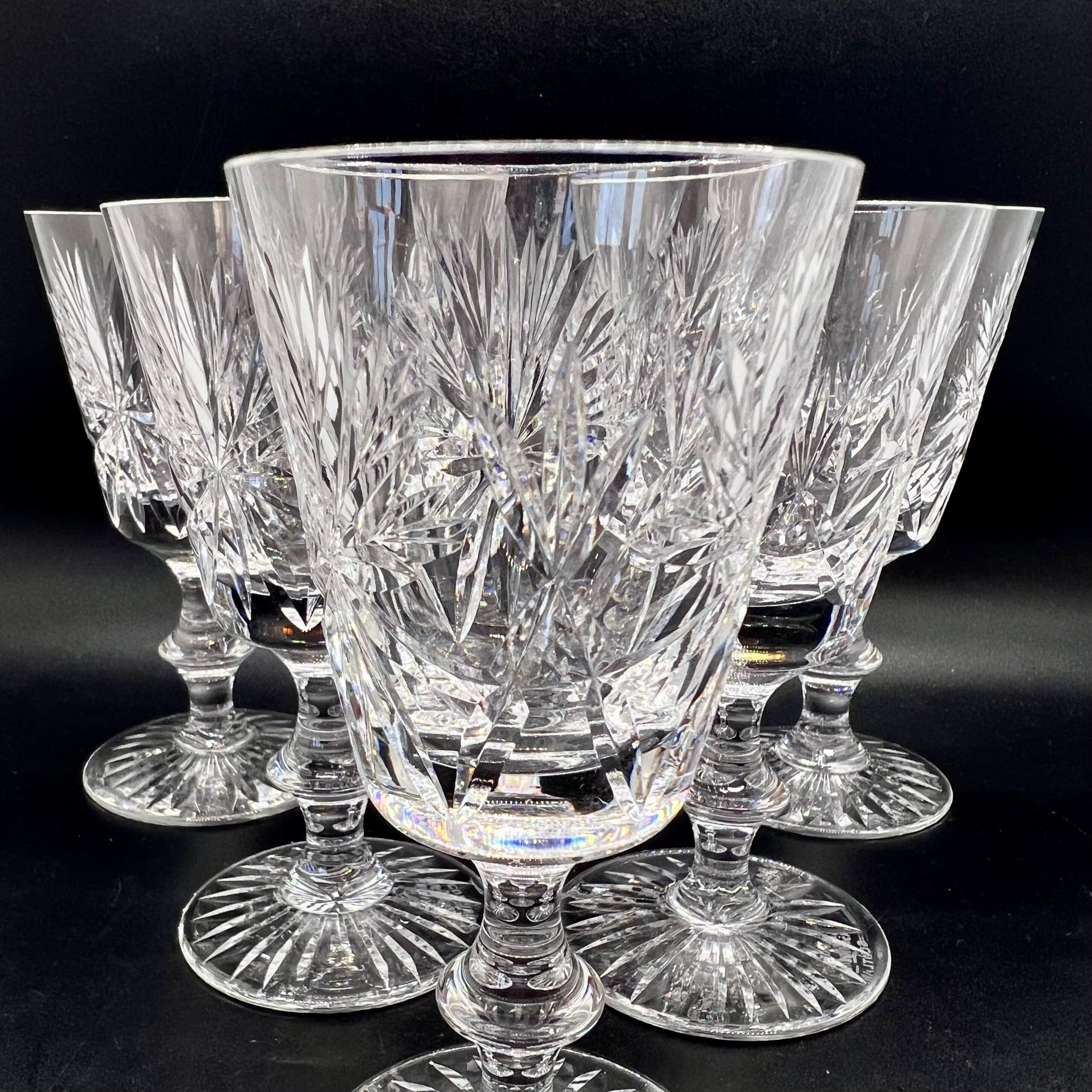 Vintage Sherry Glasses – Set of 5 Star of Edinburgh Crystal Pattern ...