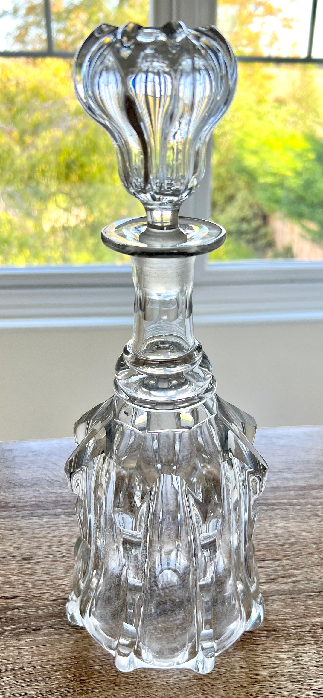 ANTIQUE GLASS DECANTER | Newcastle Bellshaped Decanter | Vintage ...
