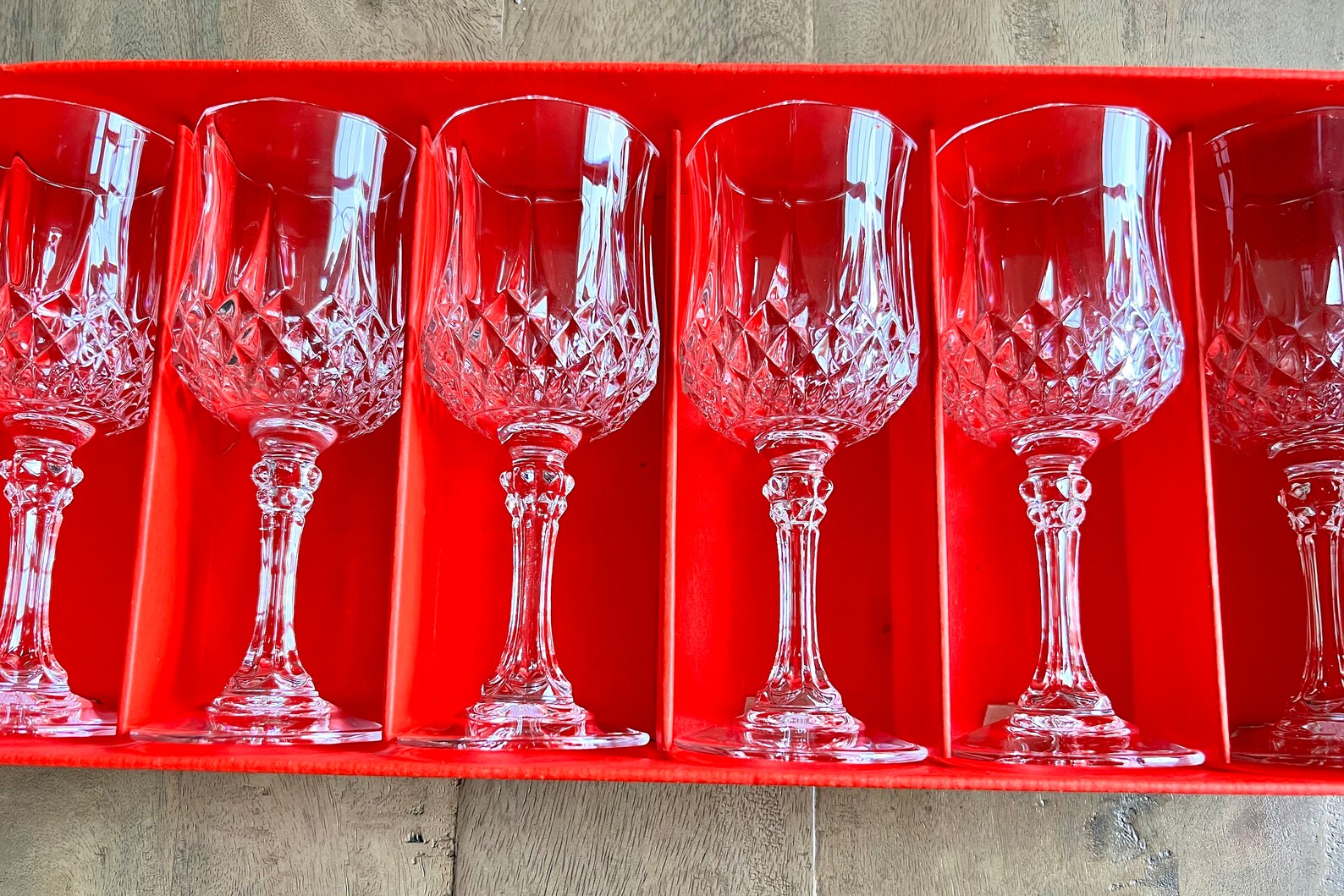Cristal D'arques, Longchamp Pattern Crystal Wine Glass - Etsy