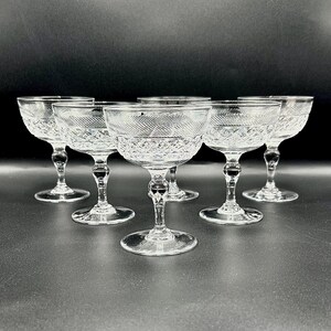 Vintage Tudor CRYSTAL Champagne Glasses, Holbein Pattern, Set of 6 ...