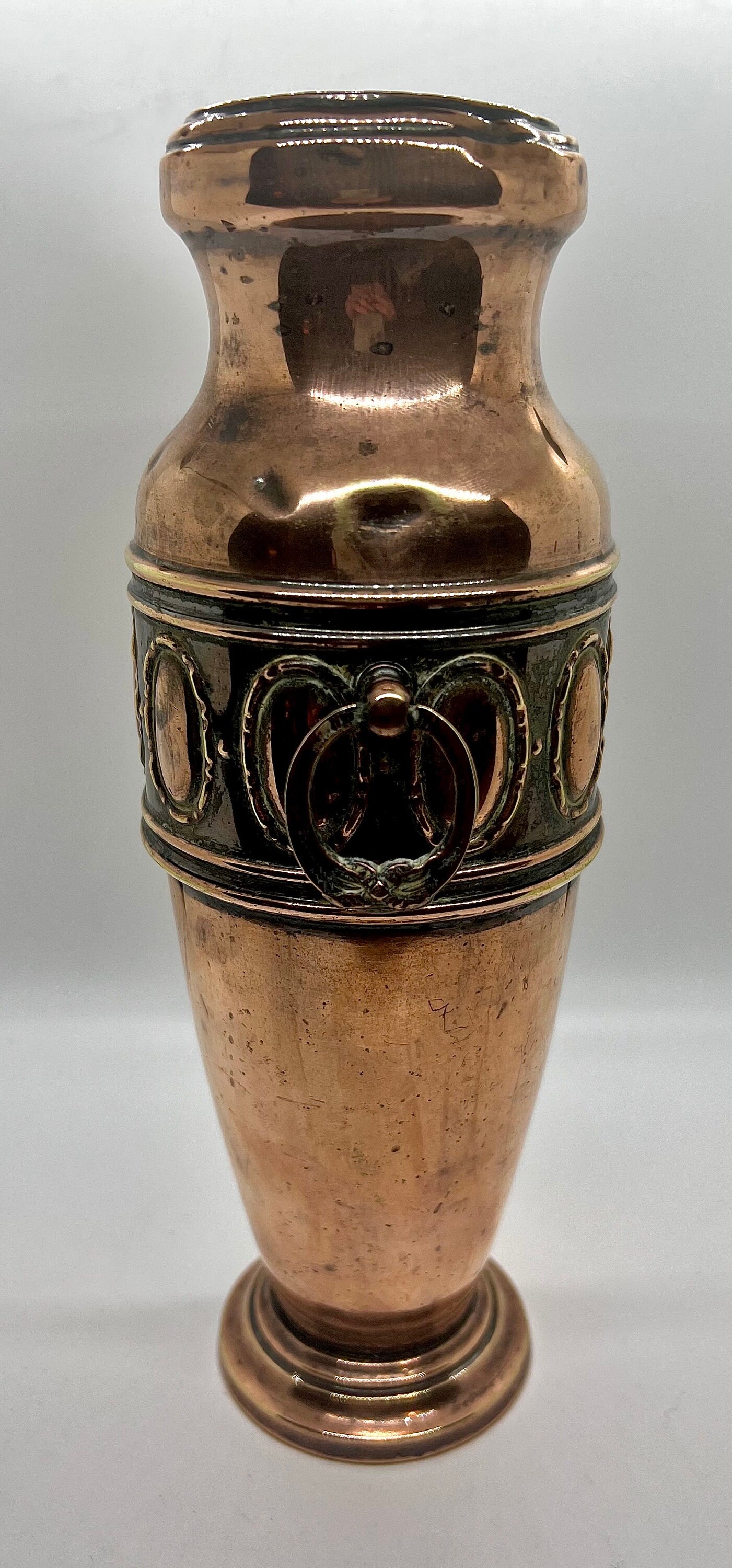 Antique Copper Vase, Art Deco Decorative Hammered Copper Vase Arts and ...