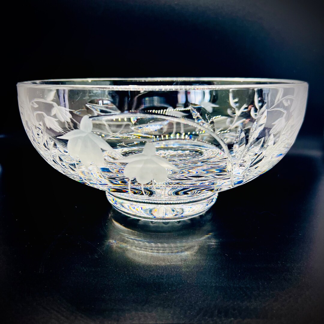 VINTAGE STUART CRYSTAL Bowl, Cascade Pattern, Footed Cut Crystal ...