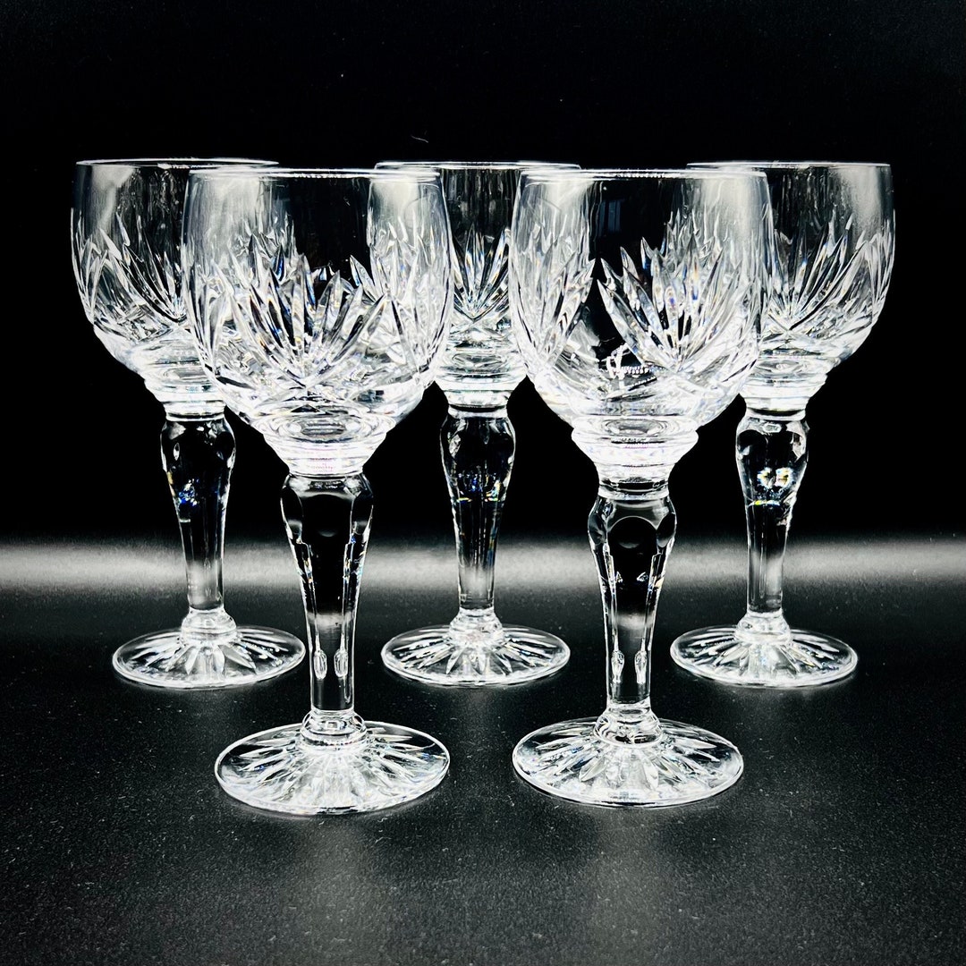 Vintage Hock Wine Glasses, Cut Crystal by Webb Corbett in the Emporer ...