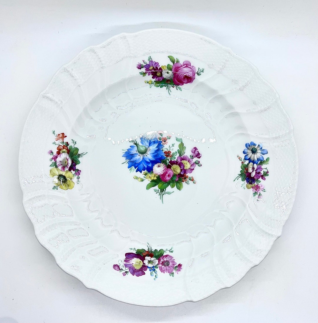 Antique KPM Porcelain Plate | Handpainted Plate With Osier Border C1900 ...