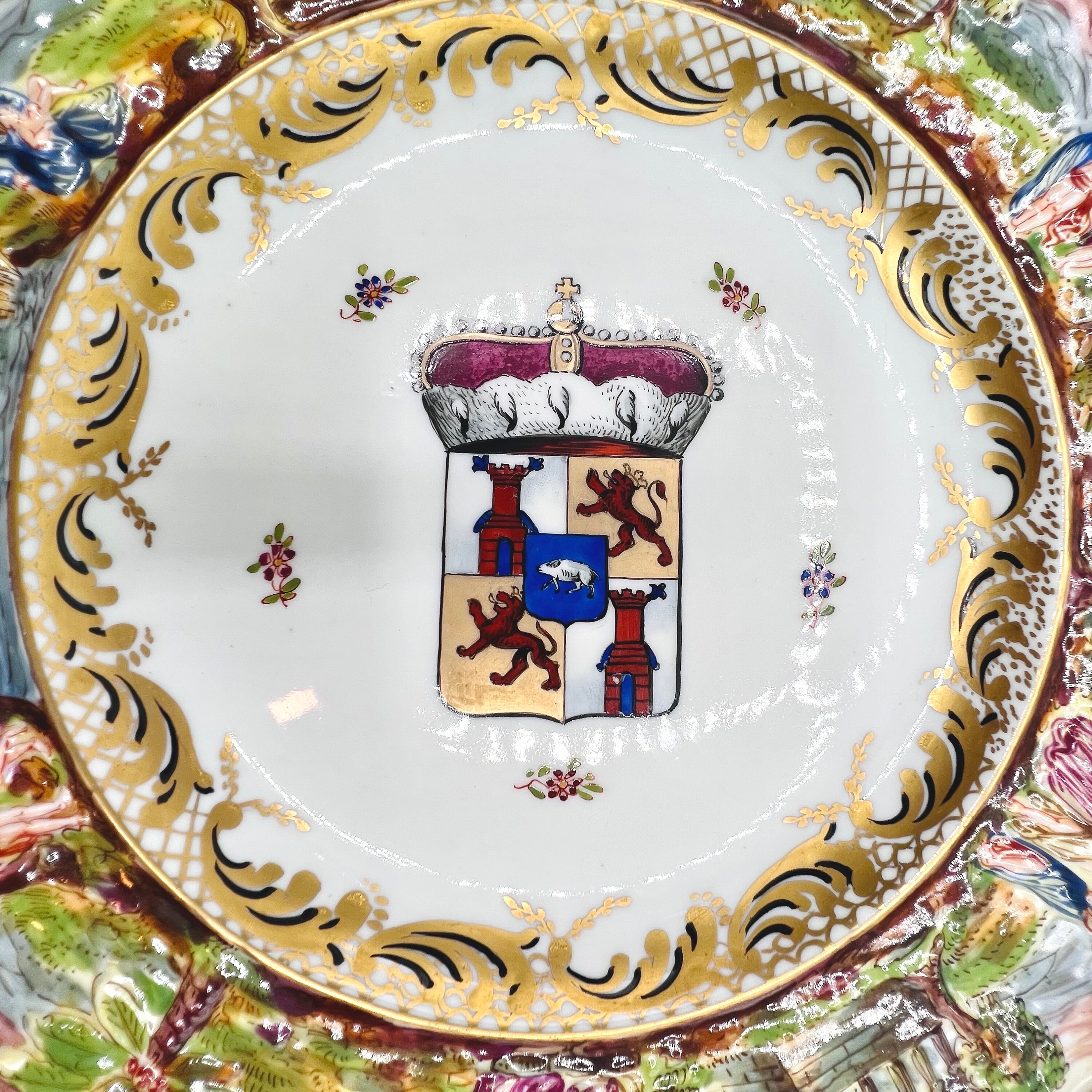 Antique Capodimonte Plate, Naples Style Italian Handpainted Porcelain ...