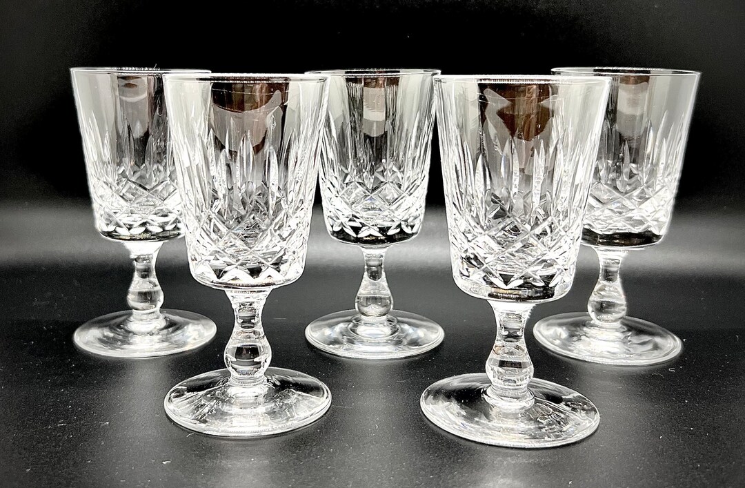VINTAGE EDINBURGH CRYSTAL, Appin Pattern Port Glasses | 5 Vintage Small ...