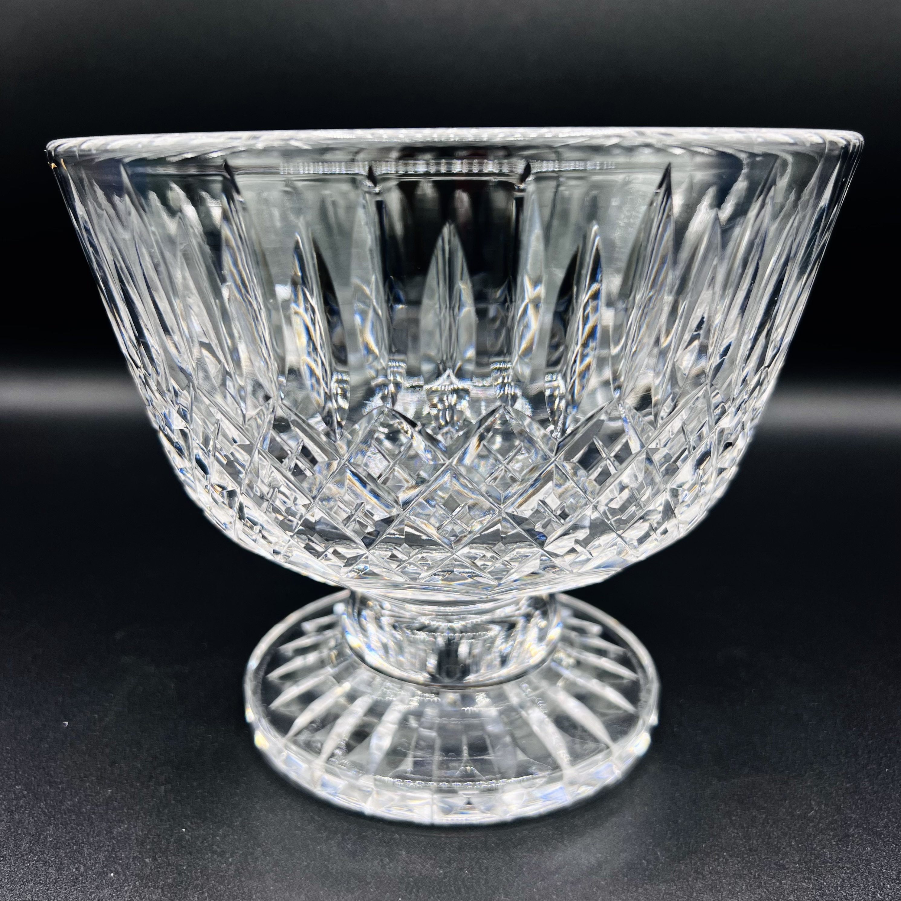 Vintage Cut Crystal Pedestal Bowl, Heavy Lead Crystal Mid Sized Bowl - Etsy