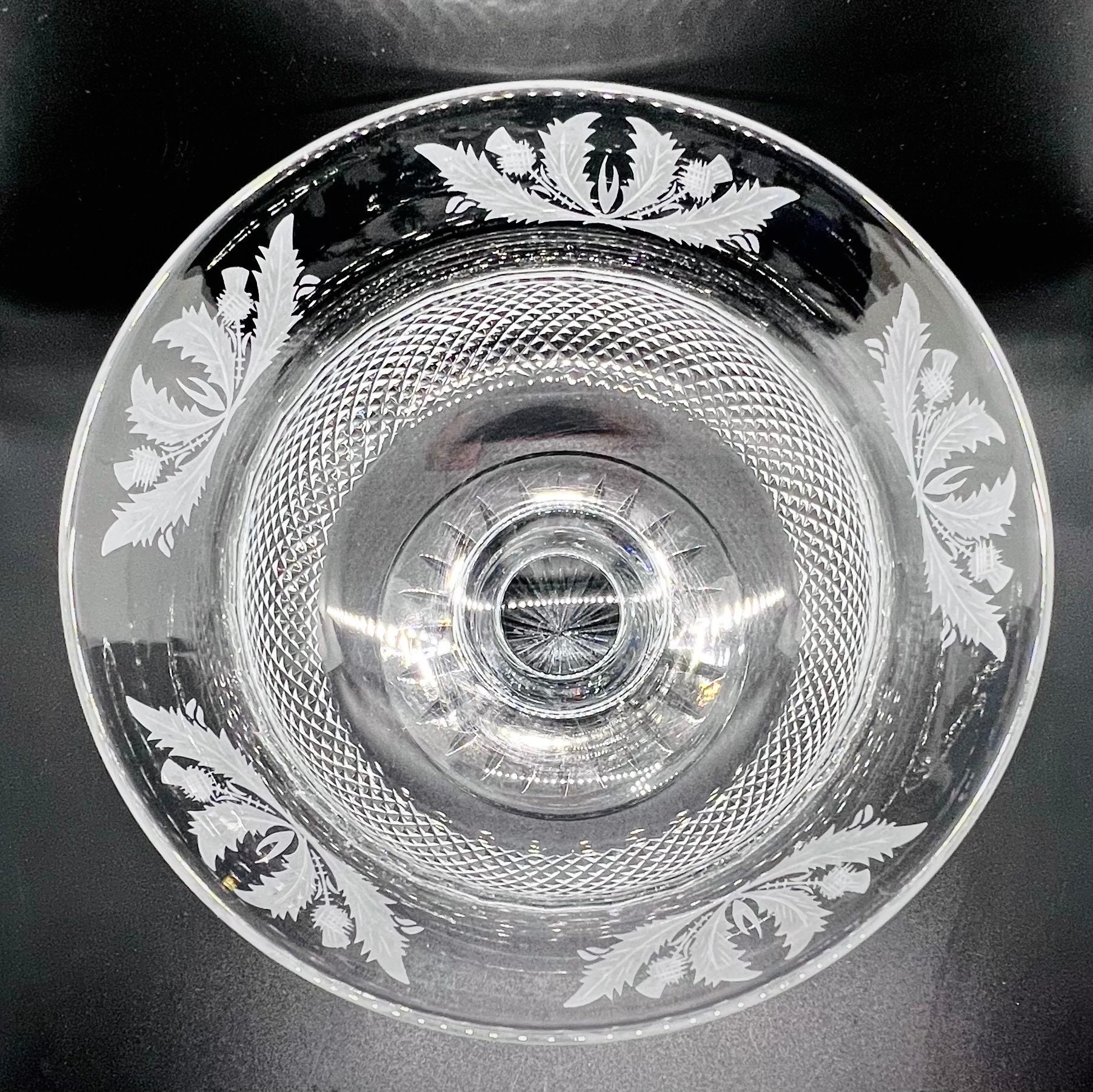 Edinburgh Crystal Bowl, Thistle Pattern, Vintage Cut & Etched Crystal ...