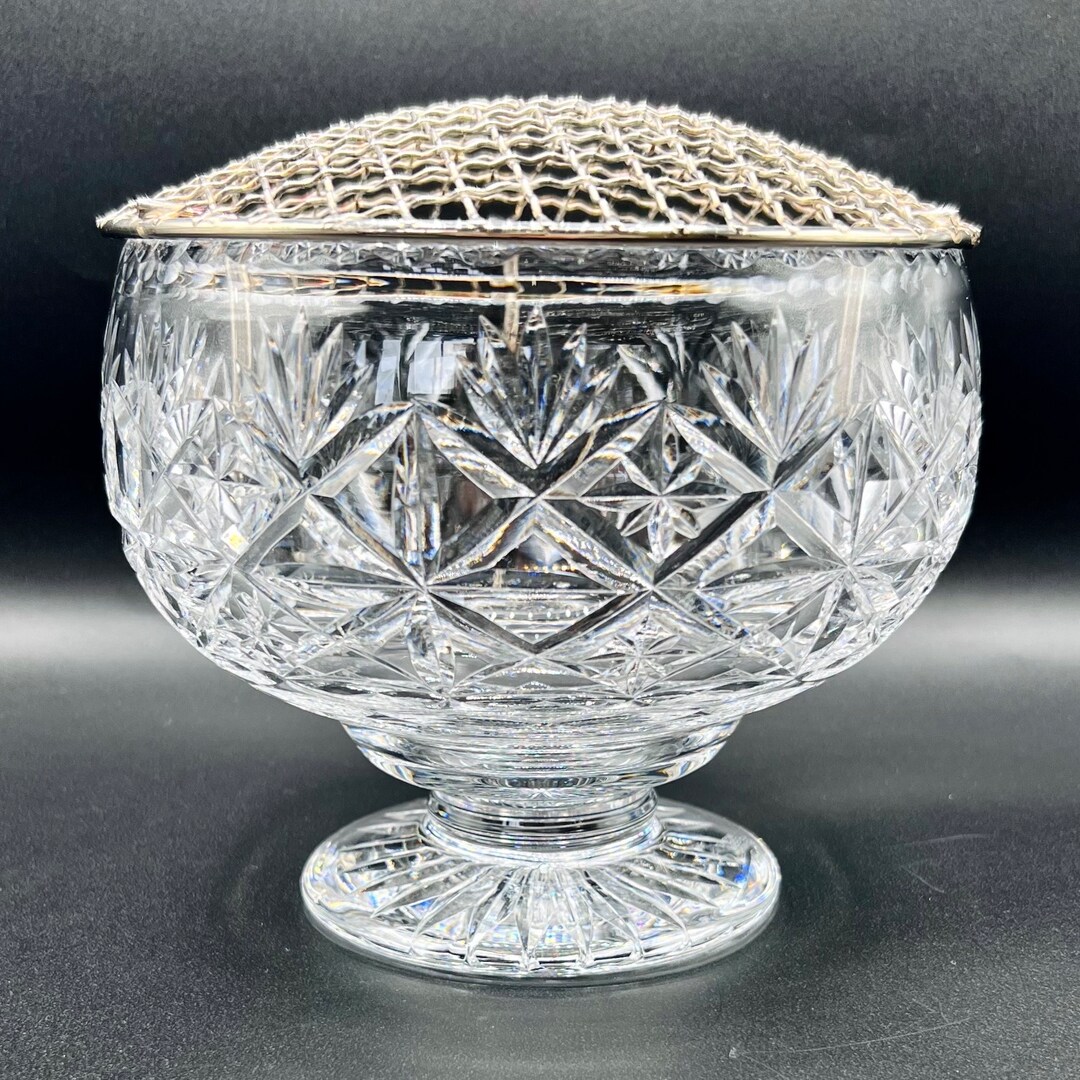 Vintage Thomas Webb Crystal Rose Bowl, Flower Arrangement Vase, Lead ...