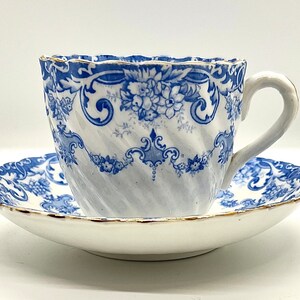 ANTIQUE BLUE & WHITE Porcelain Teaset, Cup and Saucer, Handpainted ...