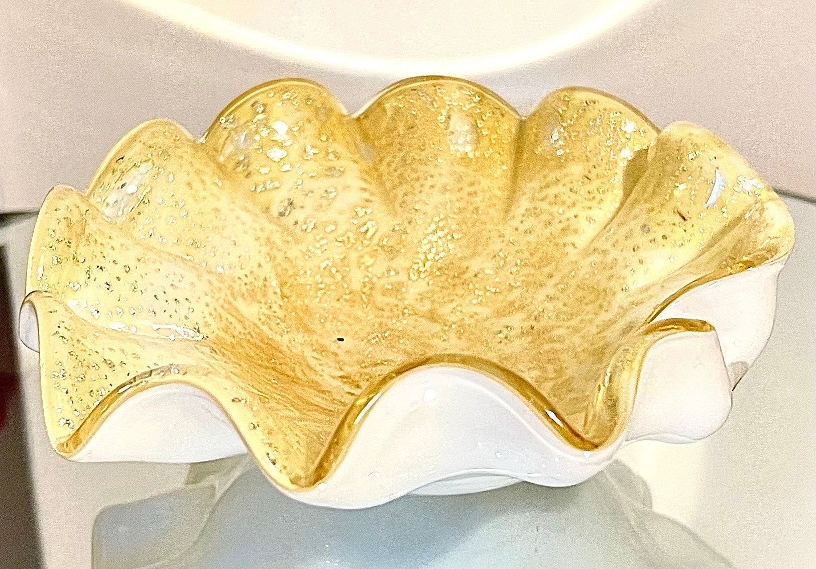 Vintage MURANO GLASS BOWL Decorative Glass Bowl Mid Century. Glass Dish ...