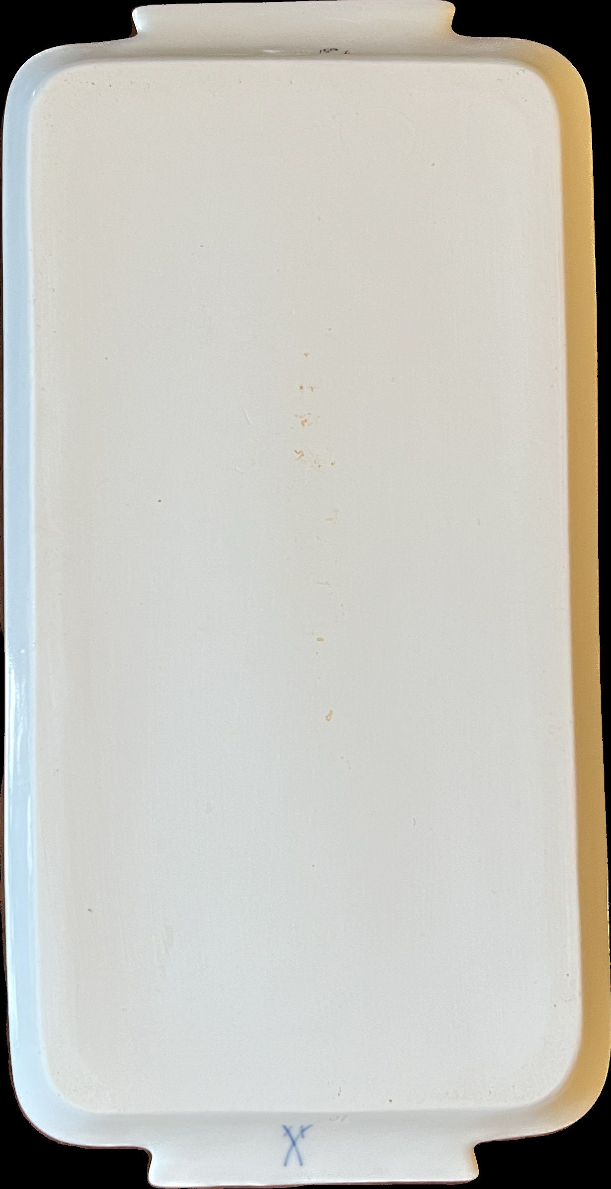 ANTIQUE MEISSEN Large Rectangular Plate Cake Plates Green Ivy Signed ...