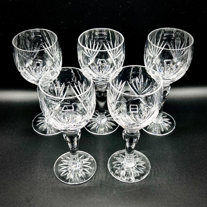 Vintage Hock Wine Glasses, Cut Crystal by Webb Corbett in the Emporer ...