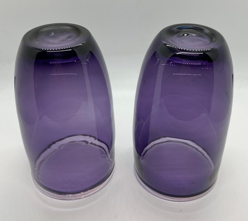 2 Stunning HANDBLOWN Large Water Glasses. Heavy Thick Handblown Glass ...