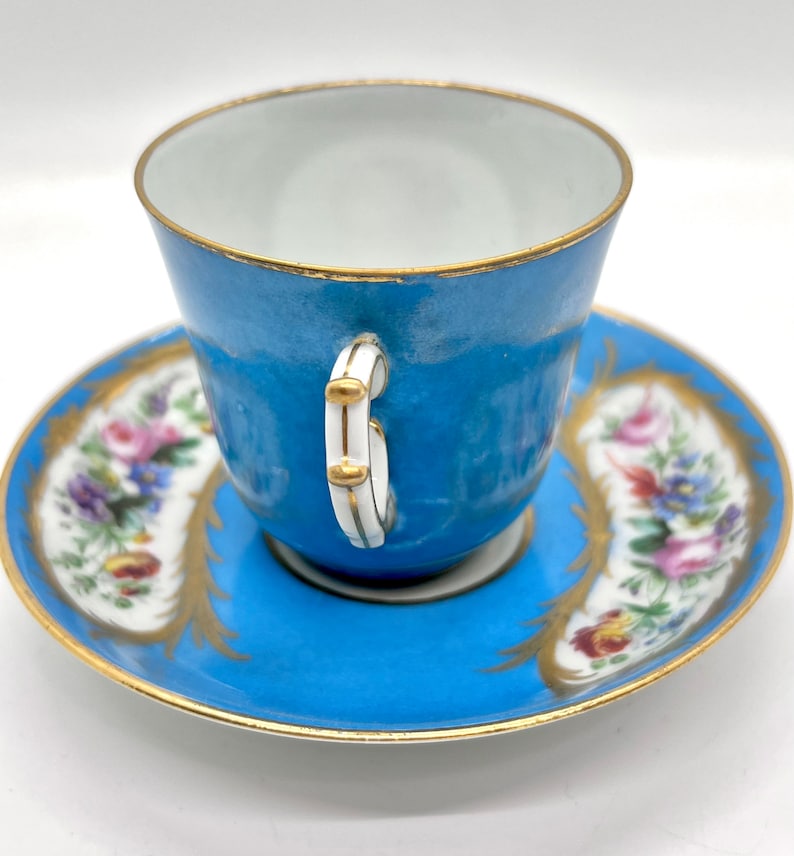 Antique Sevres Porcelain Cup & Saucer Set: Hand-painted Portrait ...