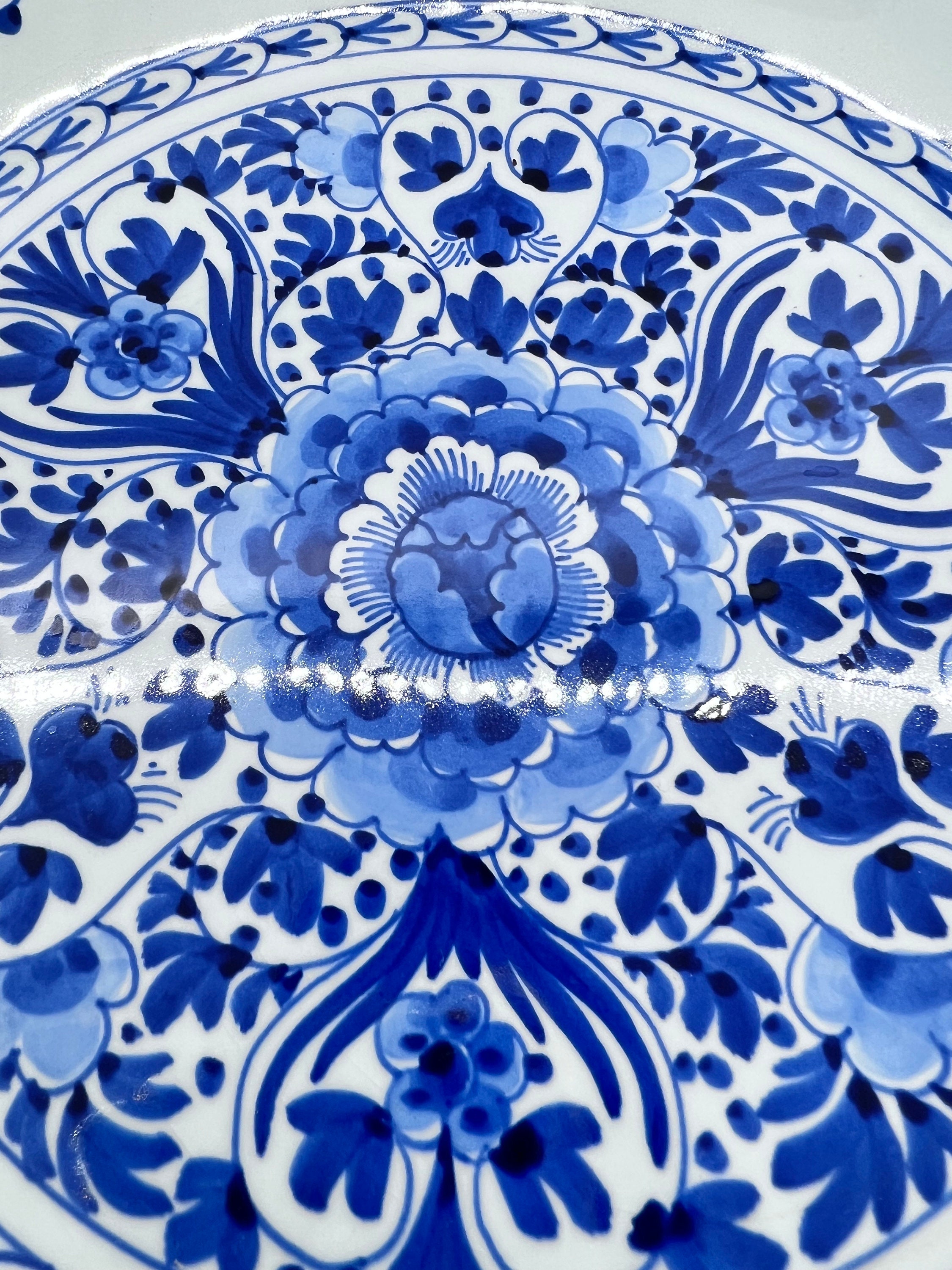 Vintage Large Delfts Blue Plate Porceleyne Fles Plate Vinatge Dutch ...