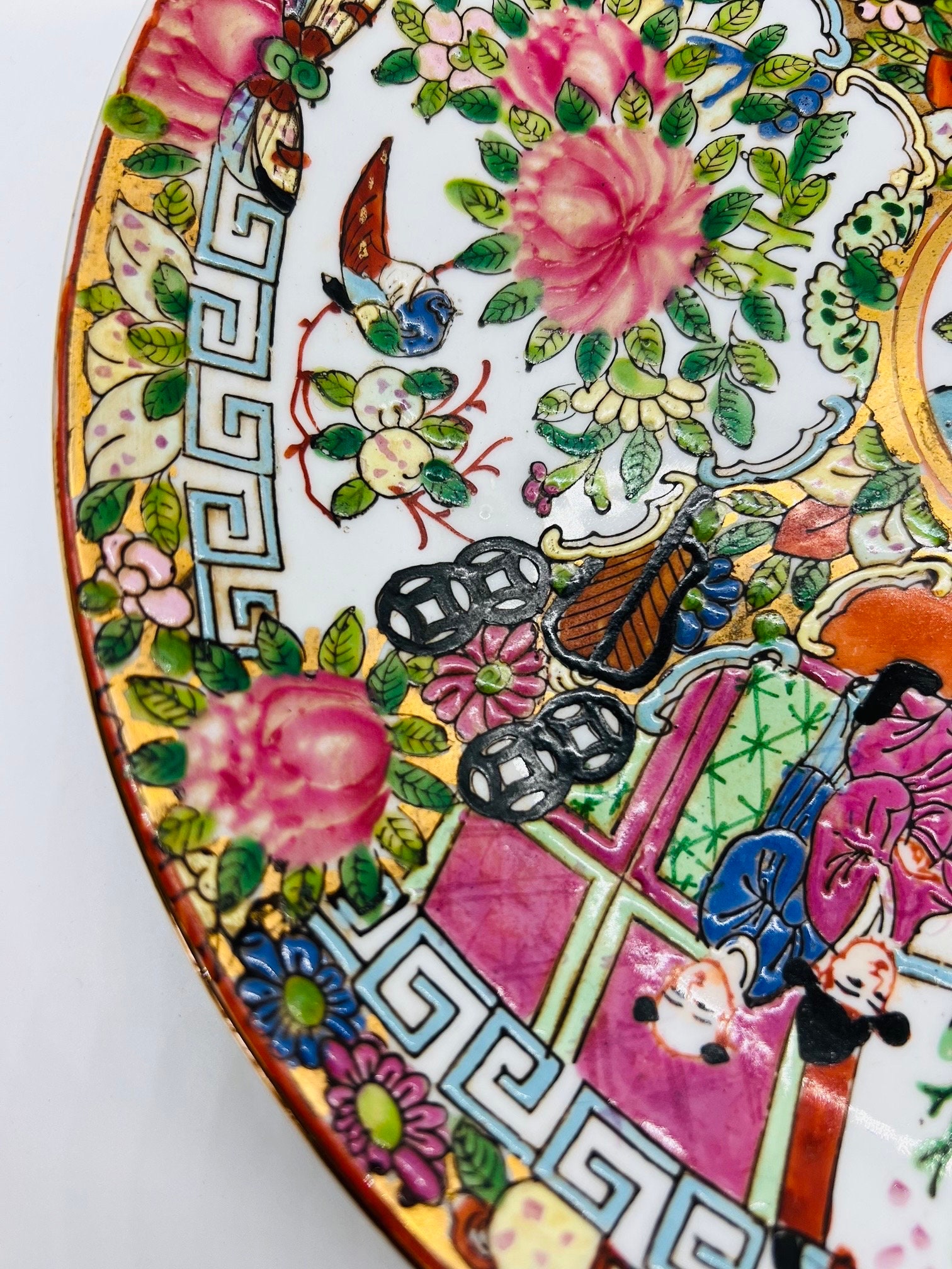 Antique Famille Rose Plate: Qing Dynasty Handpainted Porcelain (c1736 ...