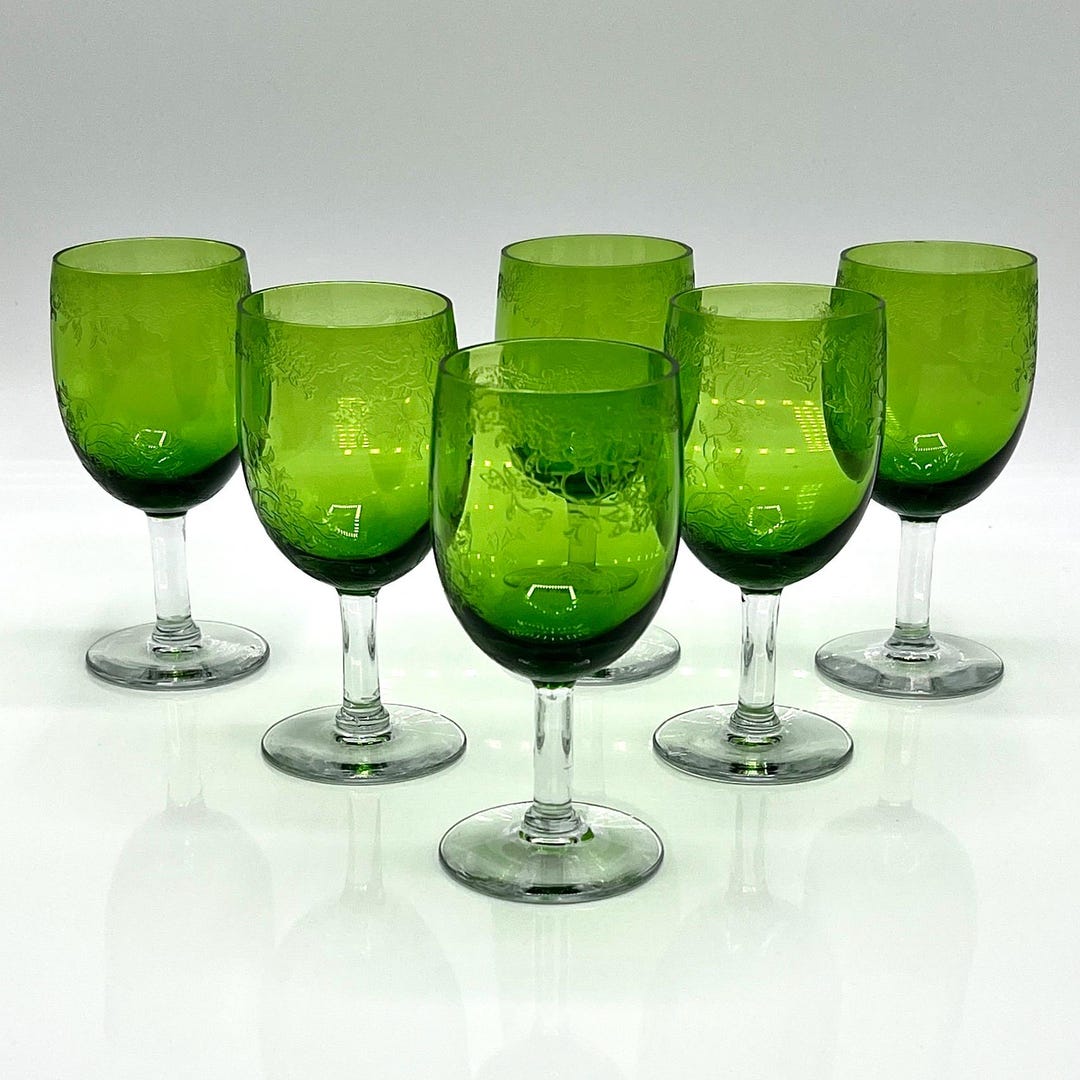 Antique Baccarat Crystal Wine Glass, Louis XV Mousseline Engraved, 1915 ...