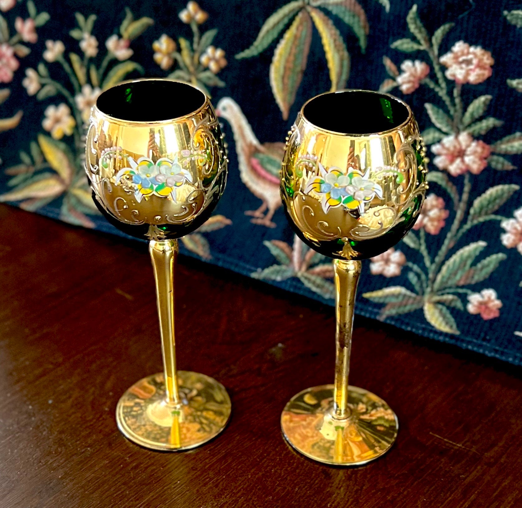 GLASS of VENICE MURANO Hock Glasses | Murano Salvadori Tre Fuochi | 24k ...