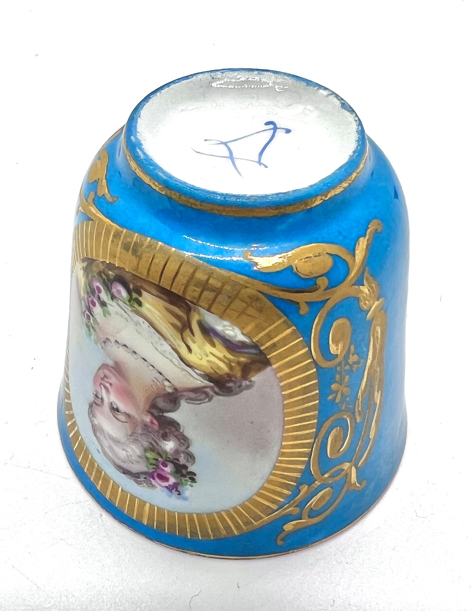 Antique Sevres Porcelain Cup & Saucer Set: Hand-painted Portrait ...
