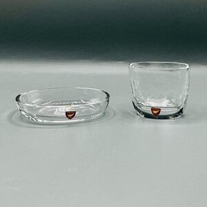 Vintage Orrefors Crystal Glass Desk Set With Nsutical Ship Deco, Signed ...