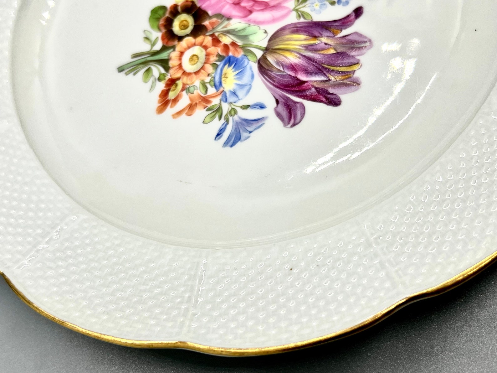ANTIQUE MEISSEN PLATE Meissen Porcelain, 2 Antique Handpainted Plates ...