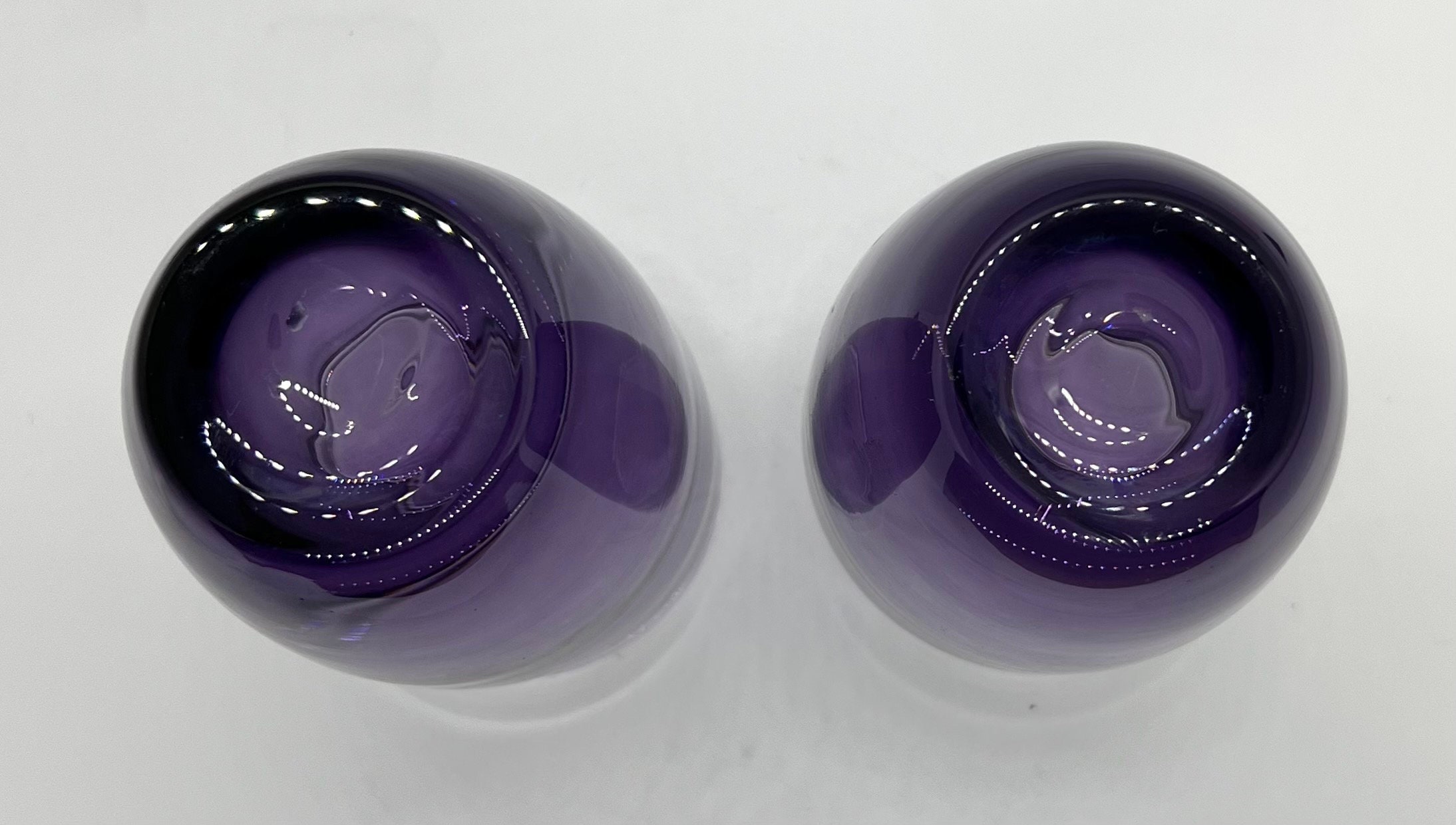 2 Stunning HANDBLOWN Large Water Glasses. Heavy Thick Handblown Glass ...