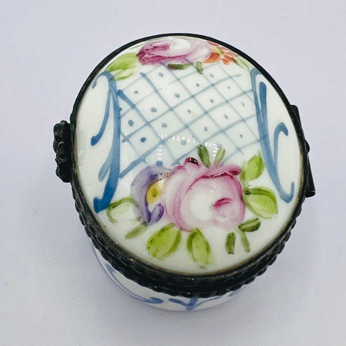 Vintage Limoges Porcelain Pill Box: French Handpainted Floral Trinket ...