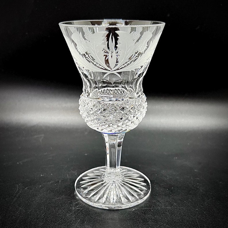 EDINBURGH CRYSTAL THISTLE Sherry Glass | Signed Vintage Edinburgh ...