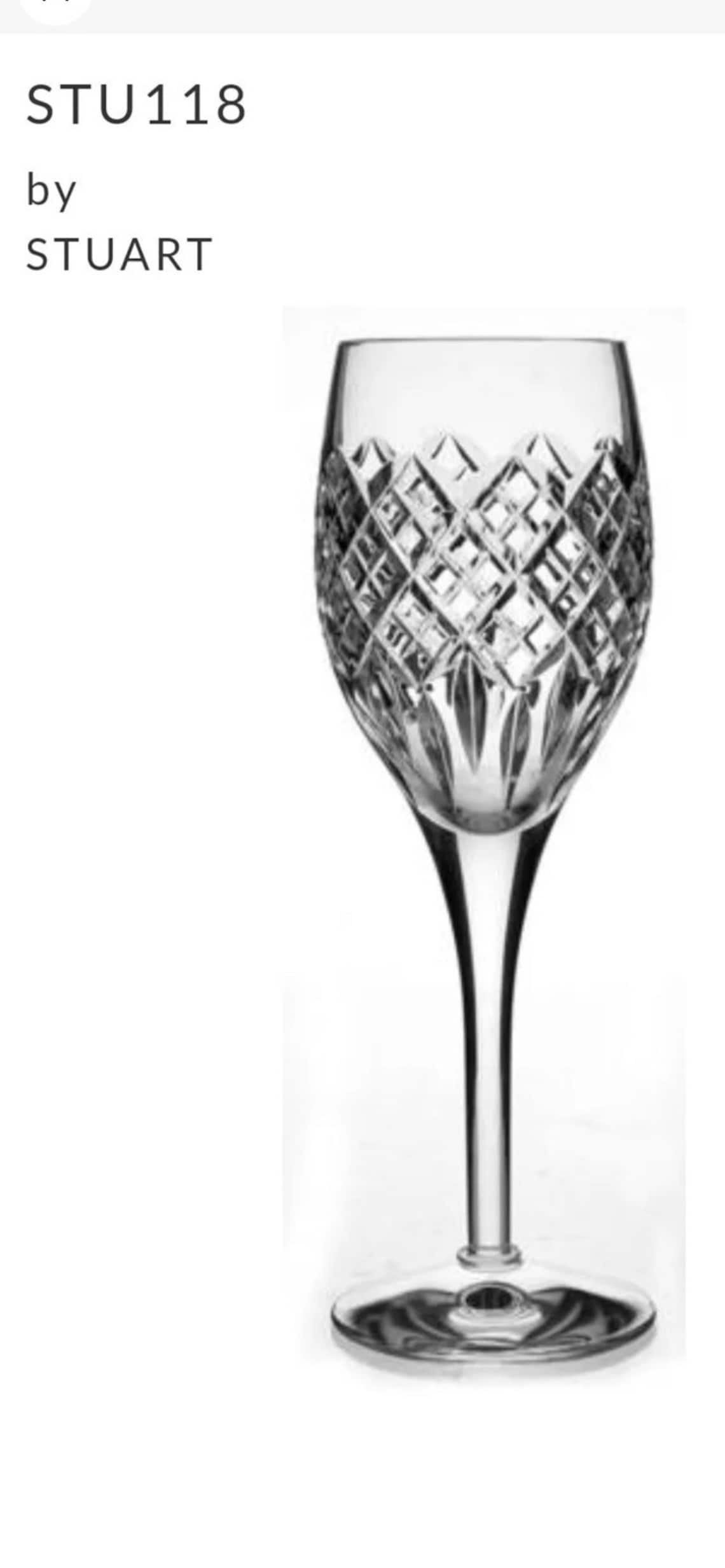 6 STUART WINE Goblets STU 118 Pattern Large Wine Glass 8.38 Cut Crystal ...