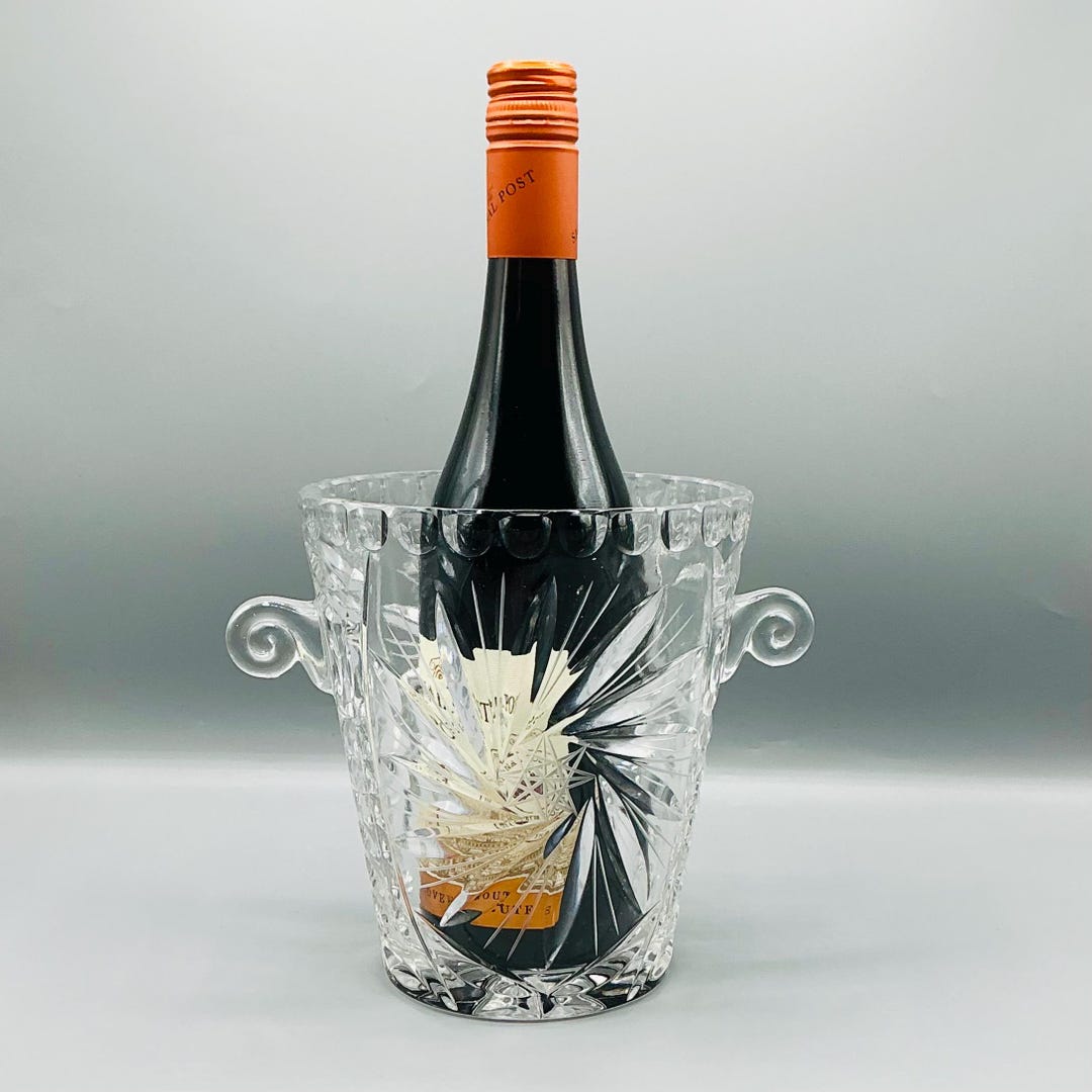 Retro Bohemia Crystal Champagne Wine Cooler, Ice Bucket Large Pinwheel ...