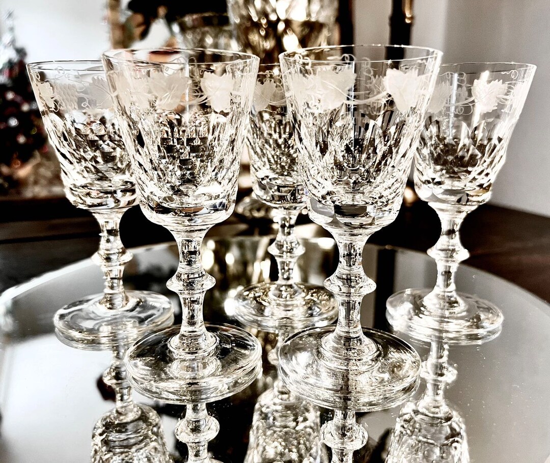 VINTAGE SHERRY GLASSES | 5 Signed Edinburgh Crystal | Vintage Port ...